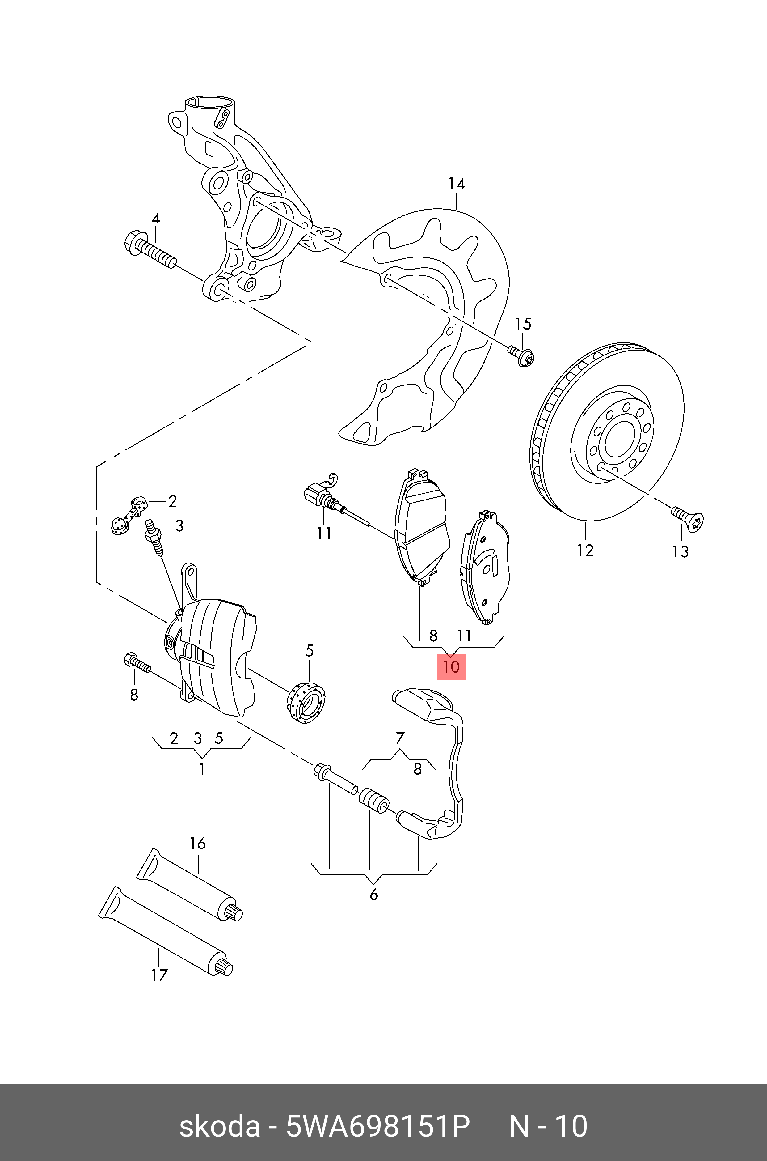 VAG 5WA 698 151 P 5WA 698 151 A,5WA 698 151 P