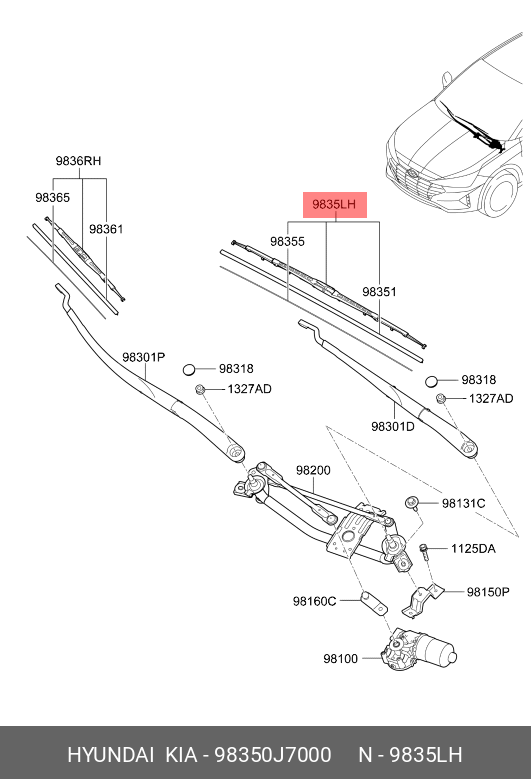 Hyundai / KIA 98350-J7000 61 61 2 163 750,608000186AA